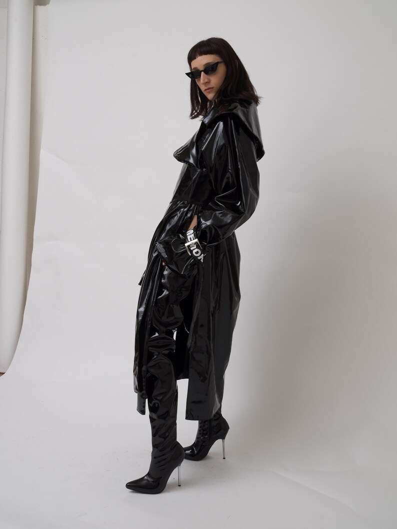 Oversized 80s Kimono Pvc Glossy Vinyl Coat Jacket With Corset - Etsy