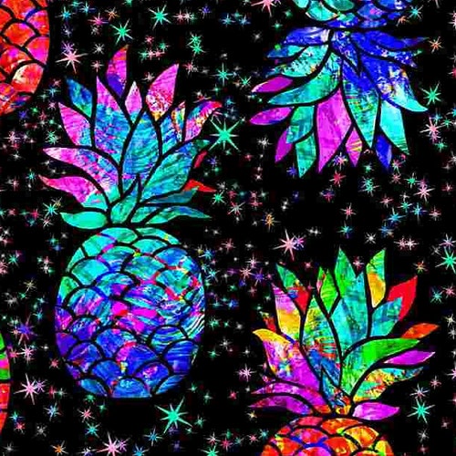 Electric Pineapple Galaxy Tropical Pineapple Neon Fruit - Etsy
