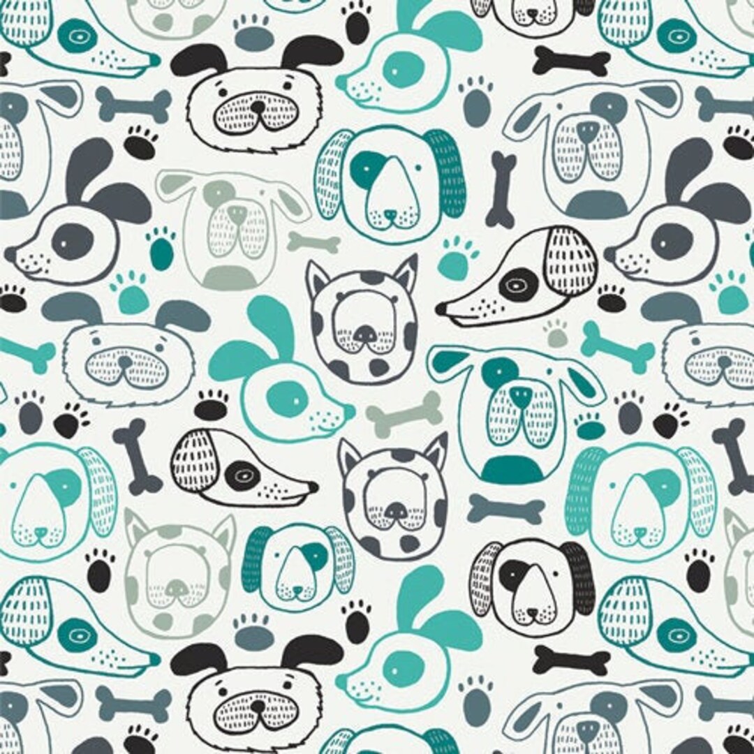 Woof That Way, Dog Fabric, Rainbow Dog Fabric, Animal Fabric, Oh Woof ...