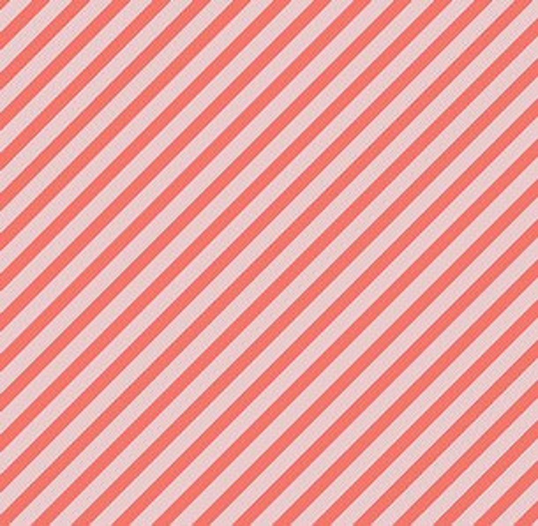 Coral Stripes Fabric, Diagonal Stripe Fabric, Binding Fabric, Stripe ...