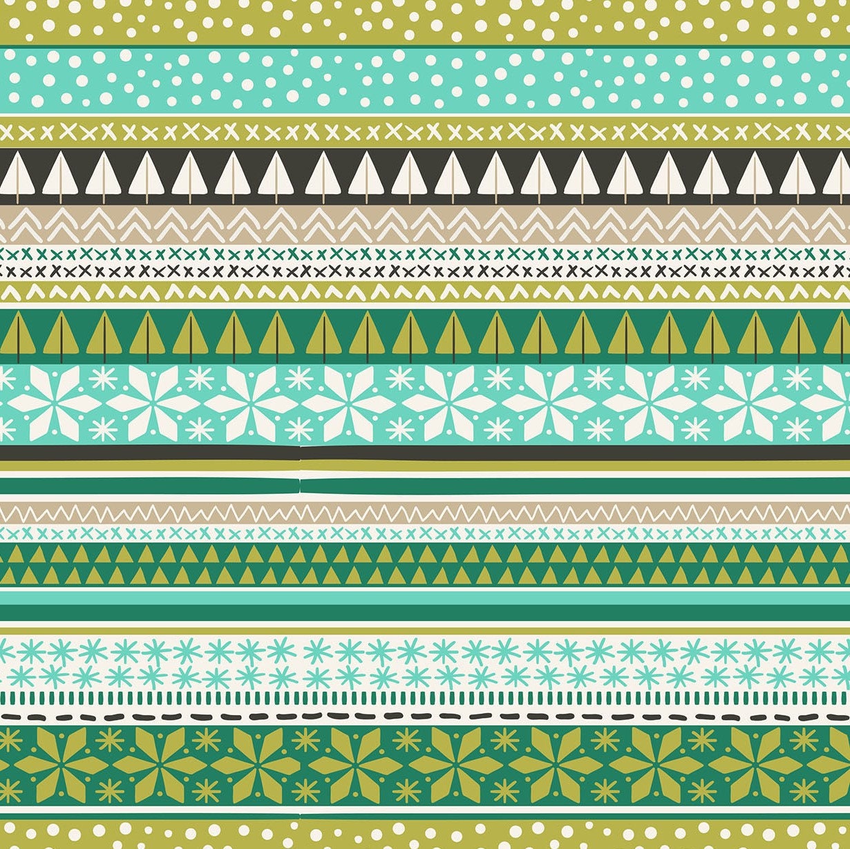 Winter Stripes Green Holiday Stripes Winter Fabric | Etsy