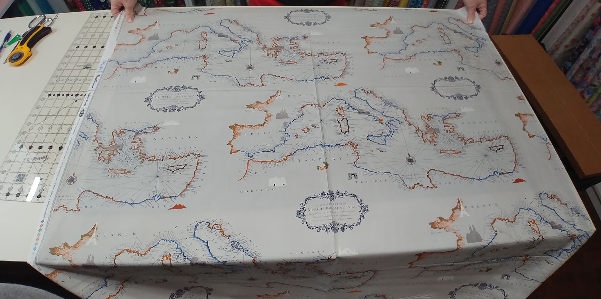 World Map Fabric Cartographe Travel Art Gallery Fabric | Etsy