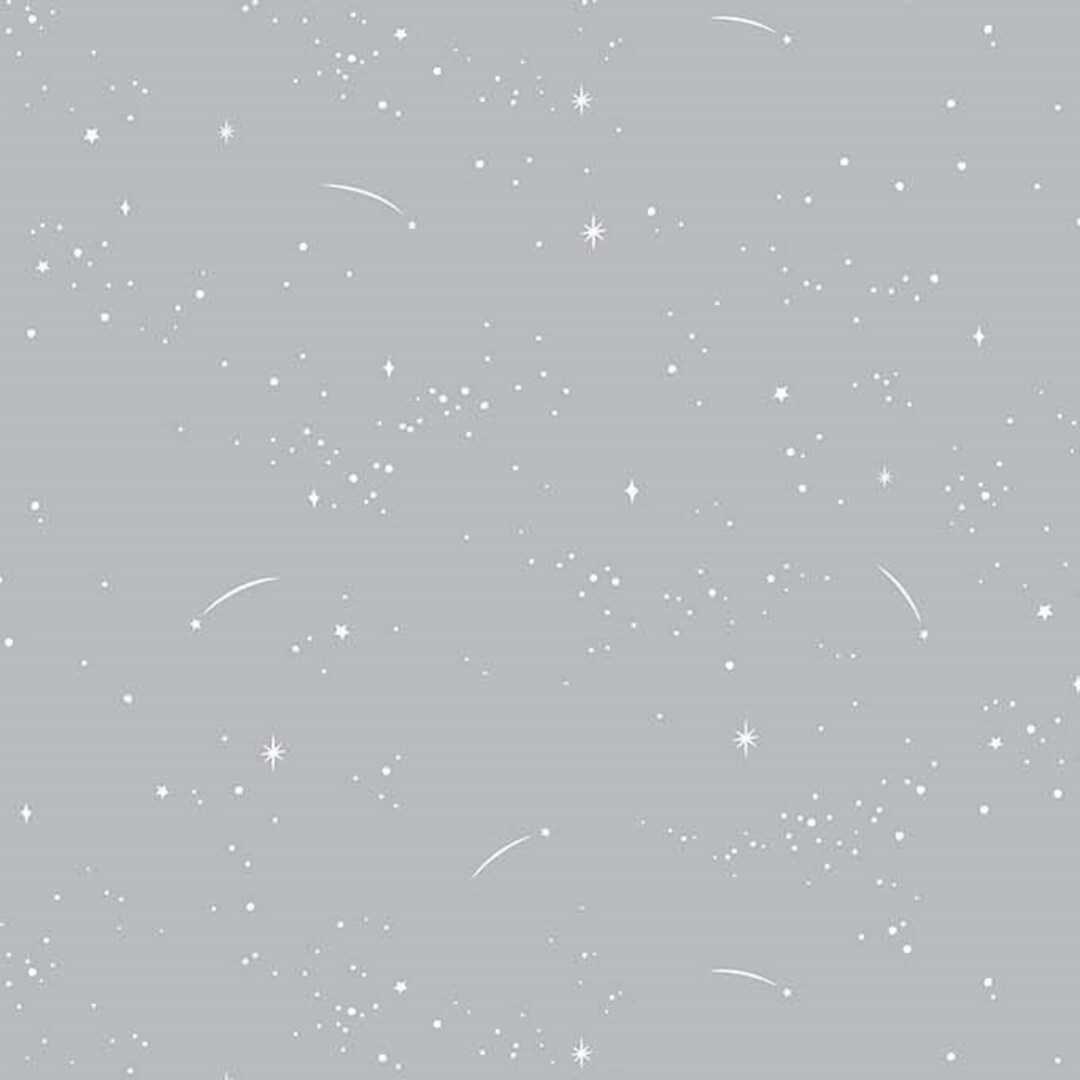 Light Gray Shooting Star Space Fabric by FIGO Fabrics - Etsy