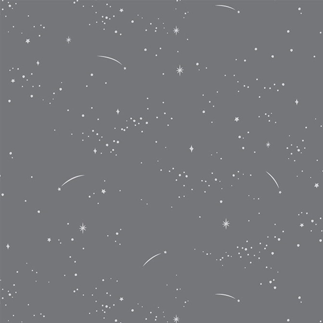 Gray Metallic Shooting Star Space Fabric, by FIGO Fabrics (northcott ...
