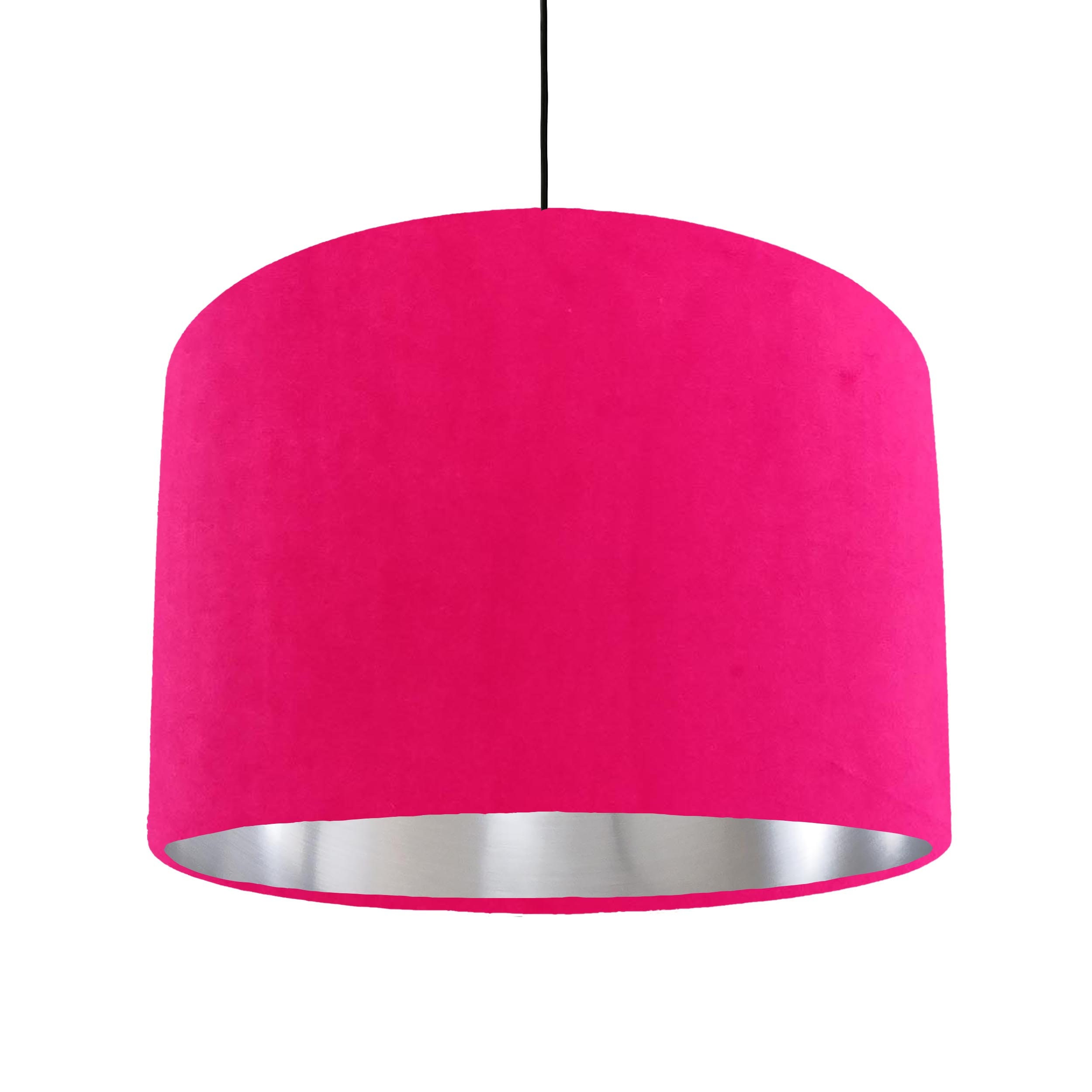 Cerise Pink Lampshade in Velvet With Silver Lining Large - Etsy UK