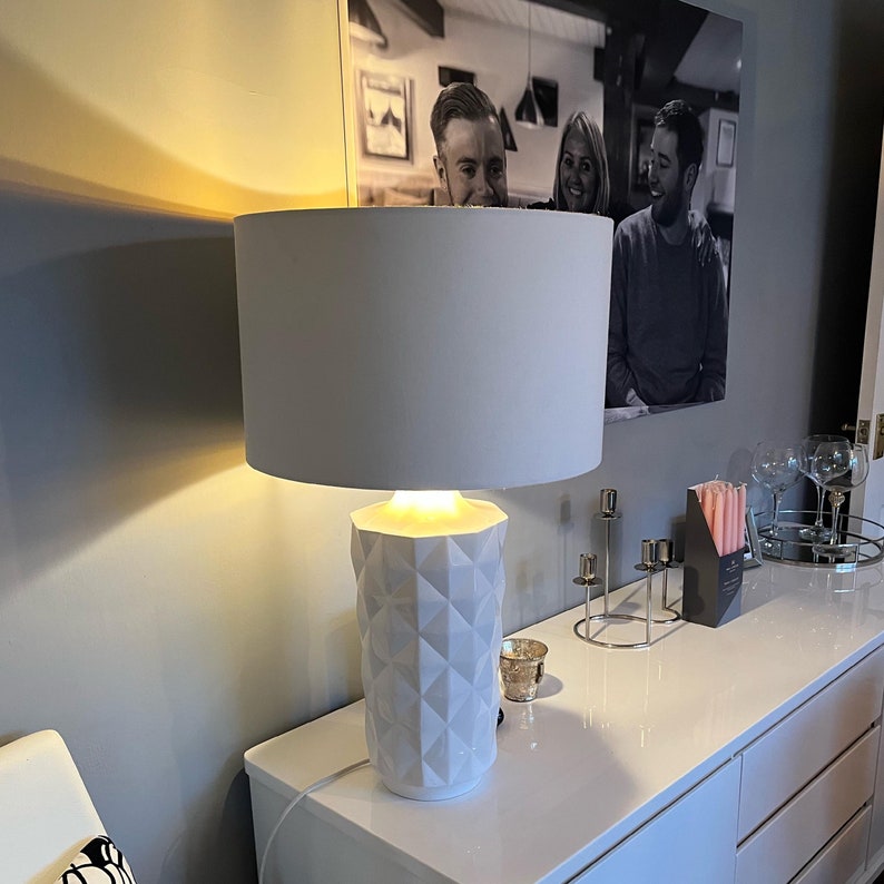 Cream Lampshade in Velvet With Gold Lining Large Lightshade - Etsy UK