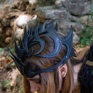 Leather Crown Tiara Helmet Headdress Headpiece Headdress Elfic Medieval ...