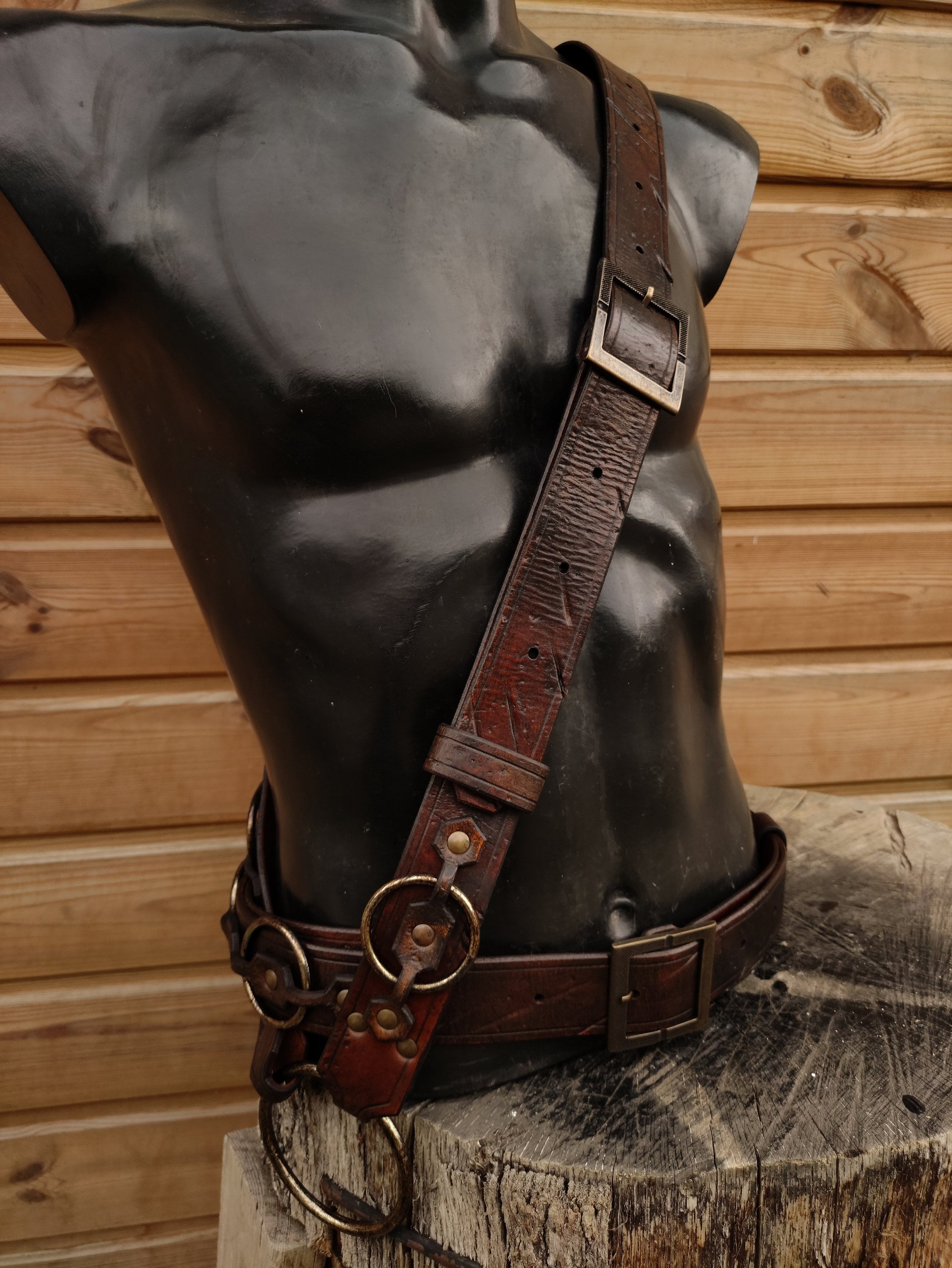 Double Use Leather Belt Across the Bust or as a Normal Belt. | Etsy