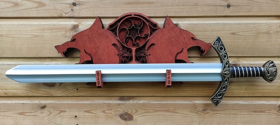 Wooden Wall Mount for Hand and a Half Sword LARP COSPLAY | Etsy