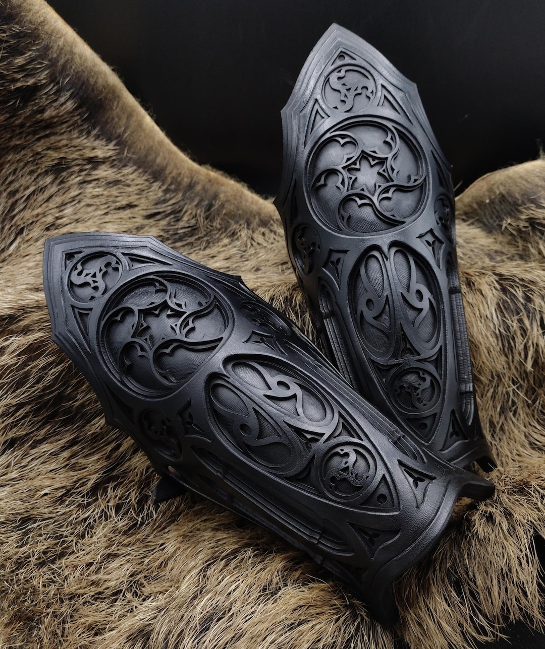Gothic Leather Bracer – Medieval LARP Forearm Armor – Fantasy Warrior ...