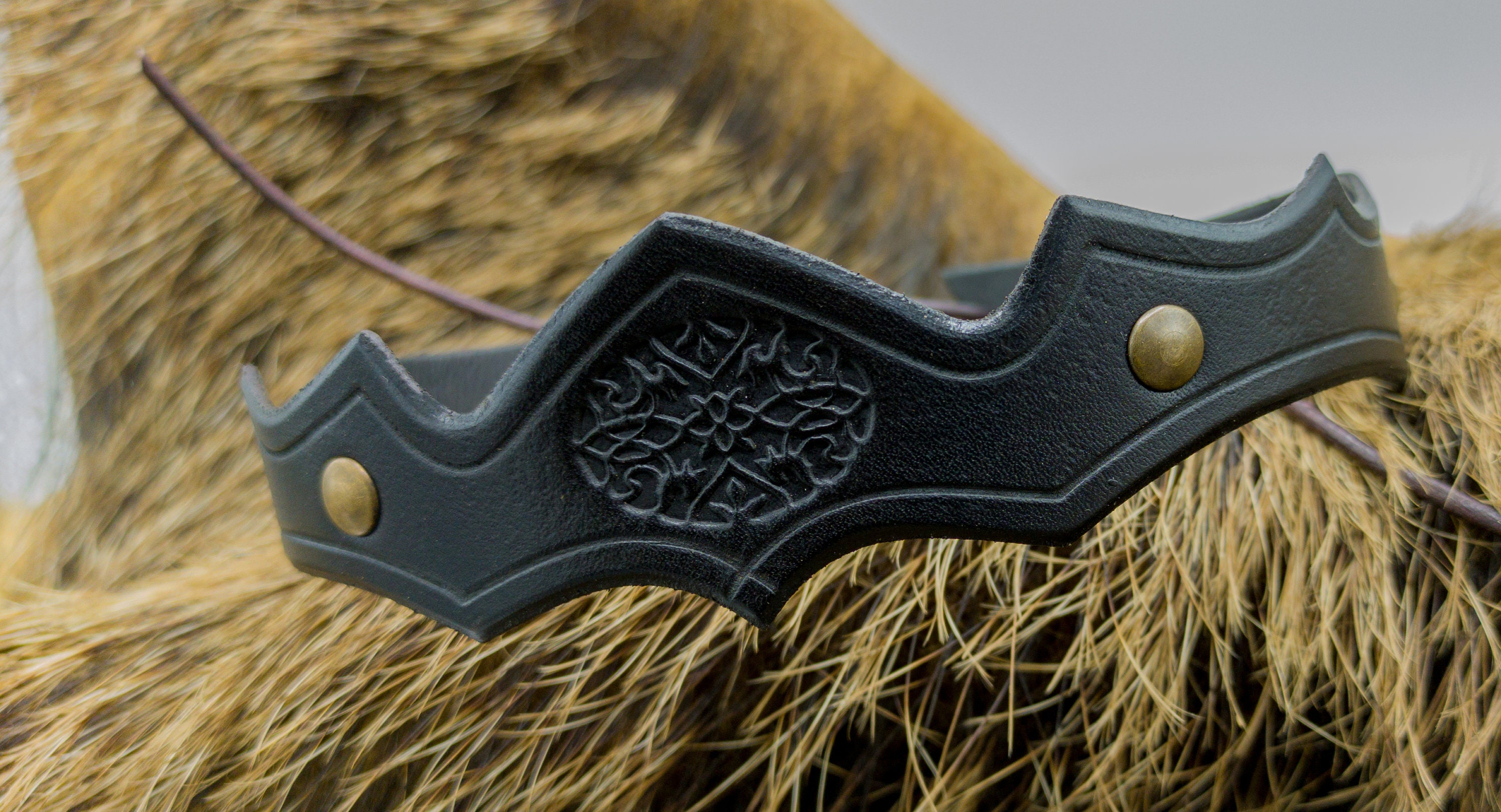 Leather Crown Unisex Tiara Headpiece Headress Medieval Viking - Etsy