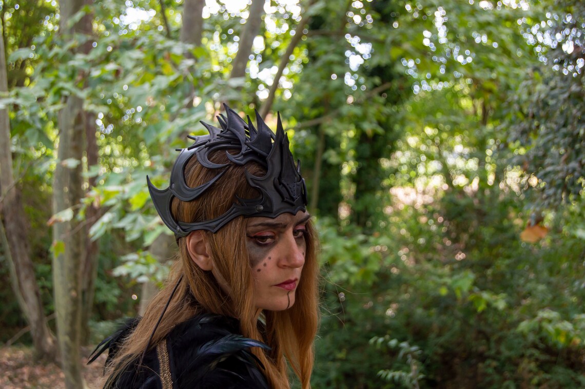 Leather Crown Tiara Helmet Headdress Headpiece Headdress Elfic - Etsy