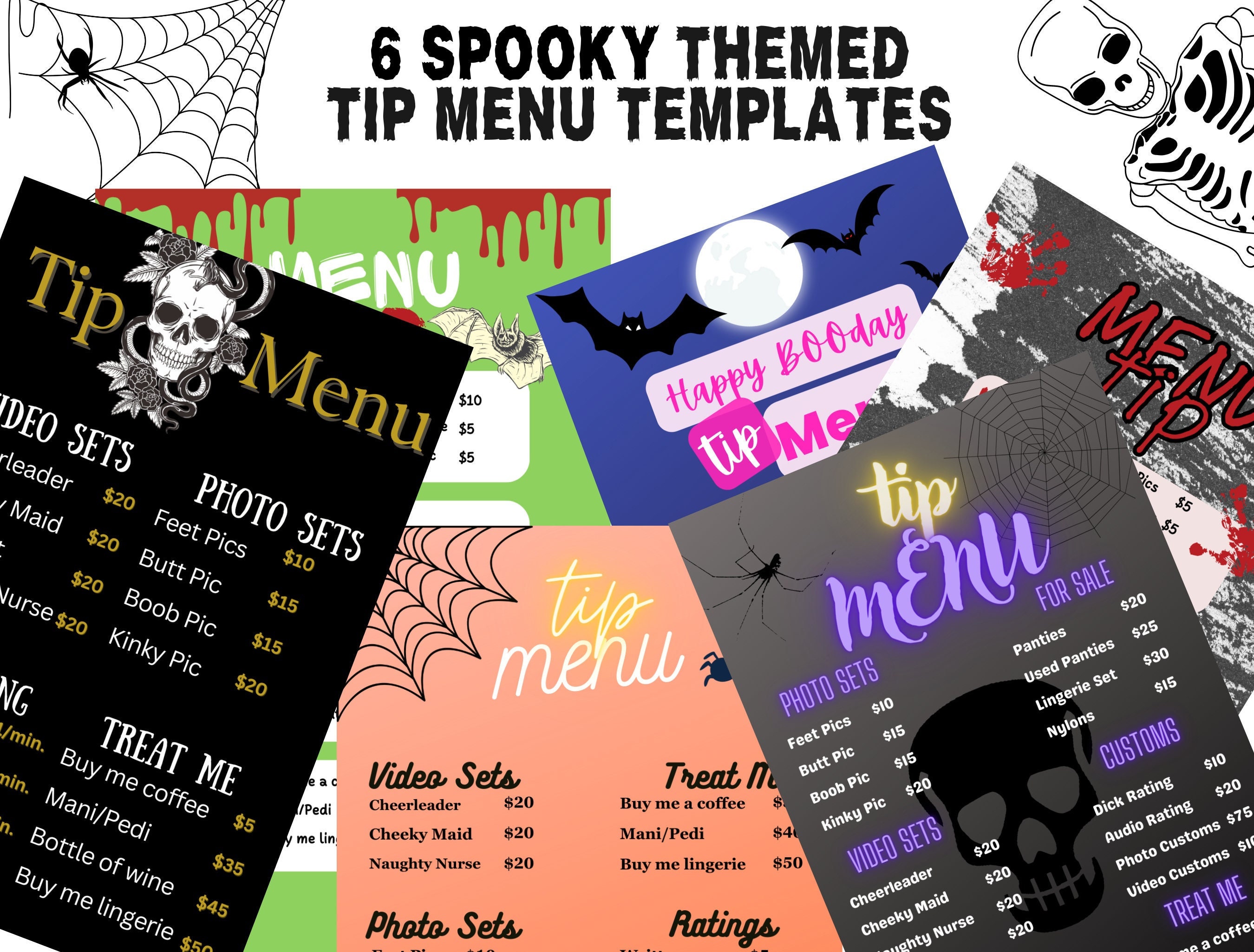 Onlyfans Tip Menu, Six Spooky Themed Tip Menu, Halloween Onlyfans ...