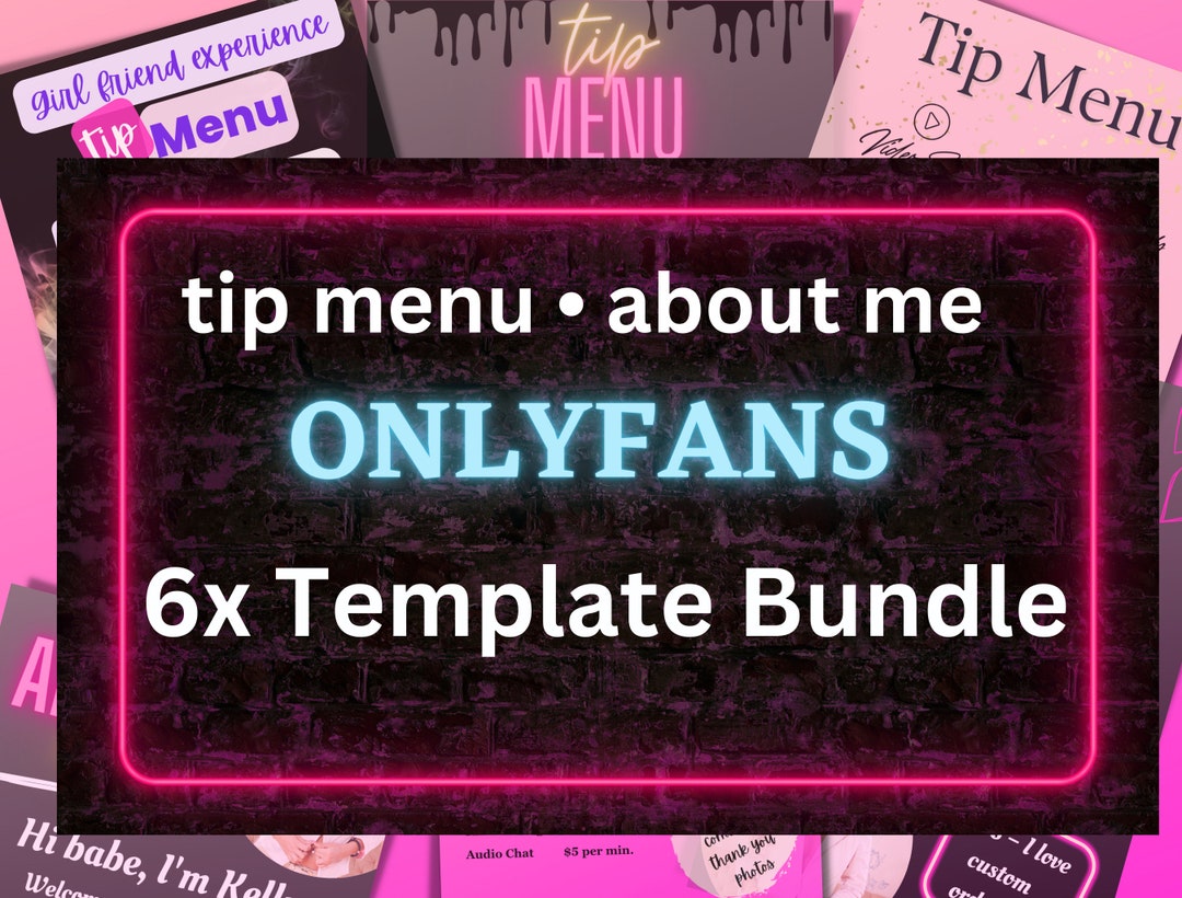 Onlyfans Tip Menu, Onlyfans Graphics Bundle, Six Editable Canva ...