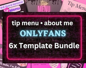 Onlyfans Tip Menu, Onlyfans Graphics Bundle, Six Editable Canva ...