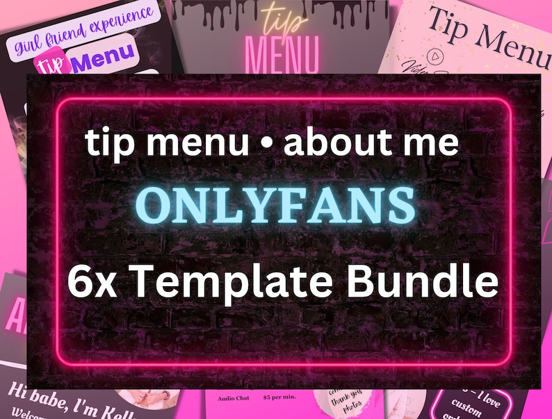 Onlyfans Tip Menu, Onlyfans Graphics Bundle, Six Editable Canva ...