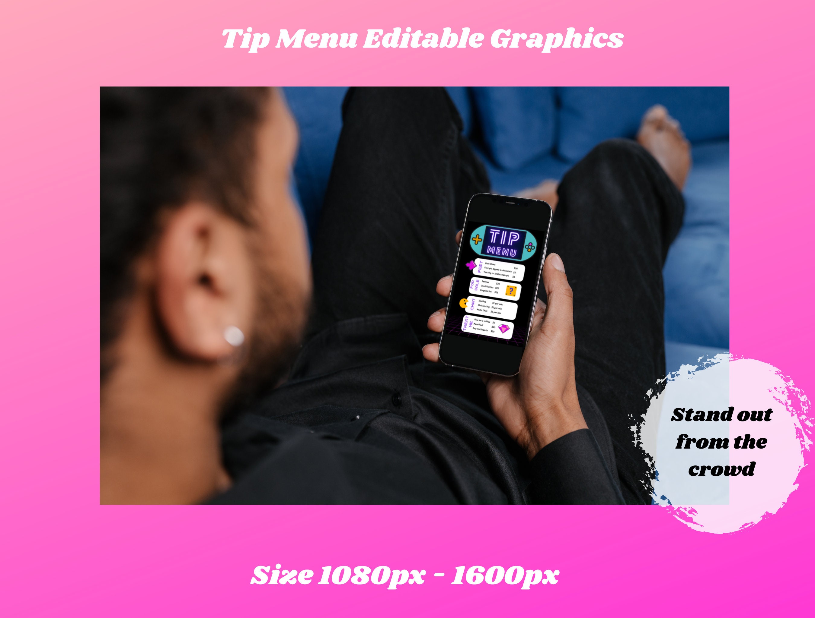 Onlyfans Tip Menu, Six Gamer Themed Tip Menu, Editable Canva Templates ...