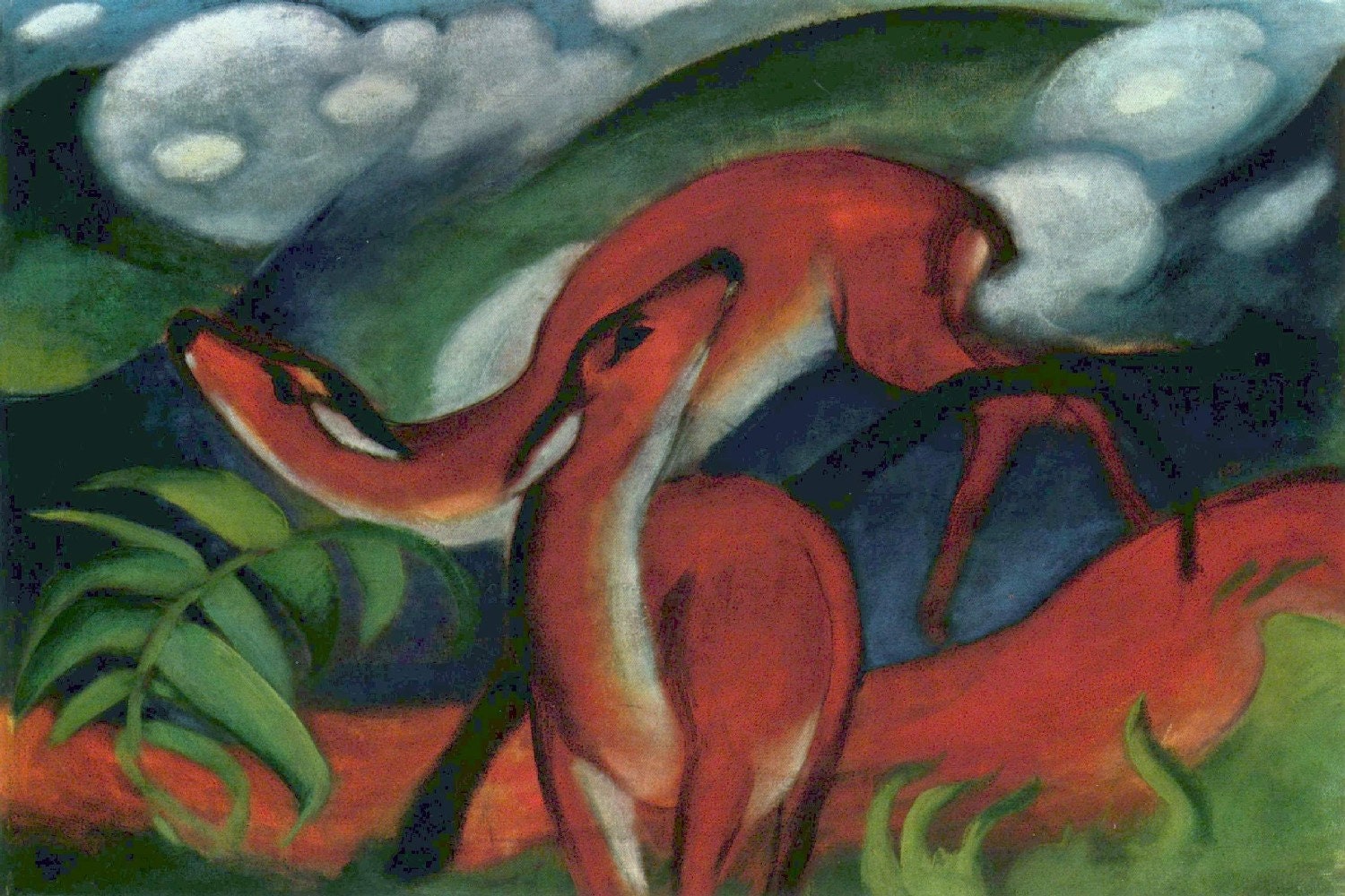 Franz Marc : Red Deer 1912 Oil Painting Museum Quality | Etsy