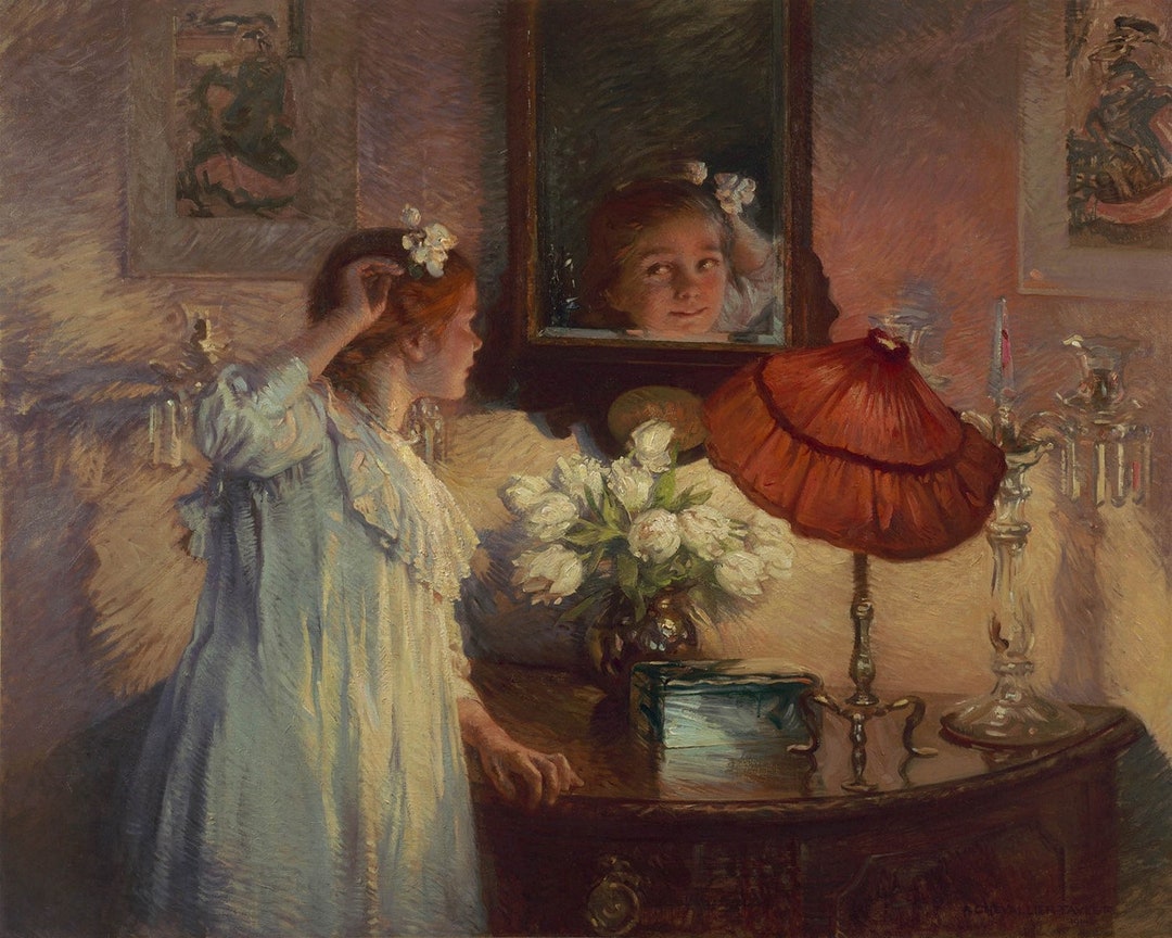 Albert Chevalier Tayler (1862 - 1925) - Der Spiegel, Reproduktion eines ...