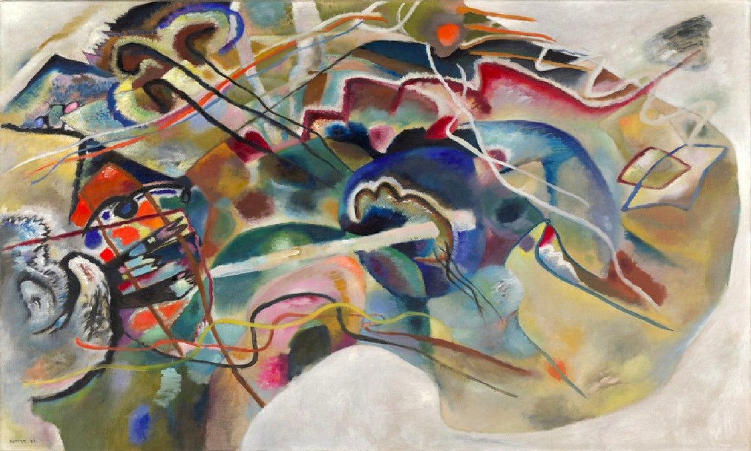 Kandinsky Painting With White Border Rolled Oil Painting Museum Quality ...