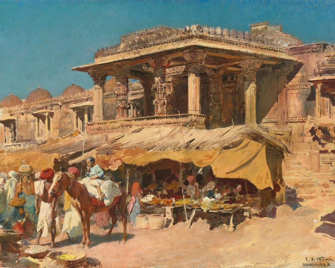 Edwin Lord Weekes - Markt in Ahmadabad, Indien 1887 - 1892 Reproduktion ...