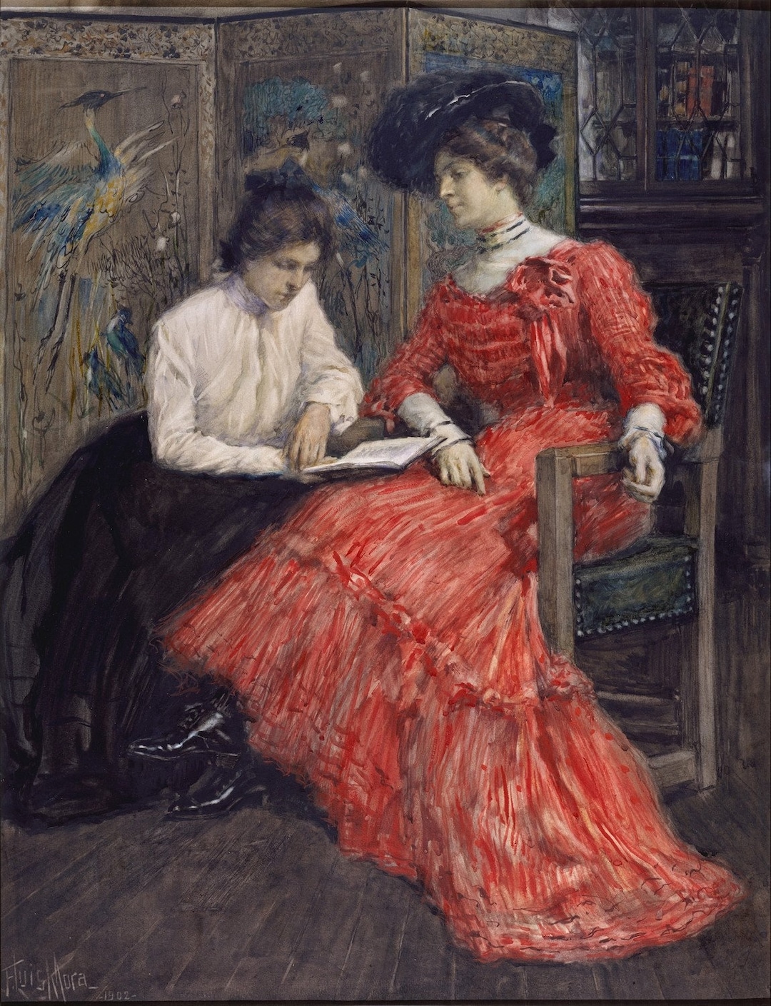 F Luis Mora - Mrs F Luis Mora and Her Sister (1902) Museum Quality ...