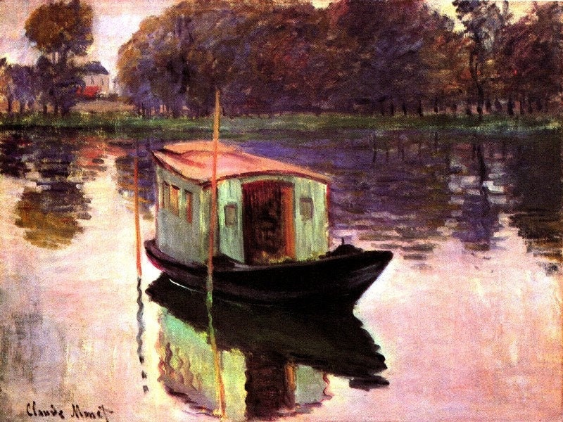 Claude Monet: The Studio Boat 1874 Museum Quality Oil | Etsy