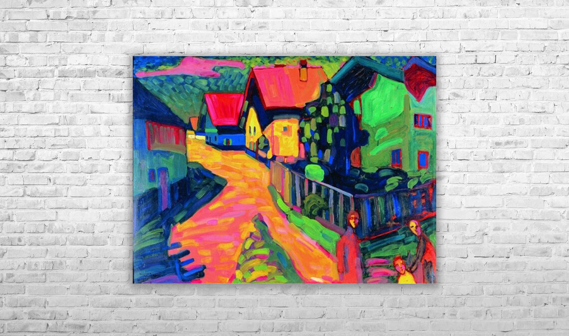 Kandinsky Street in Murnau With Woman Rolled Oil Painting Museum ...