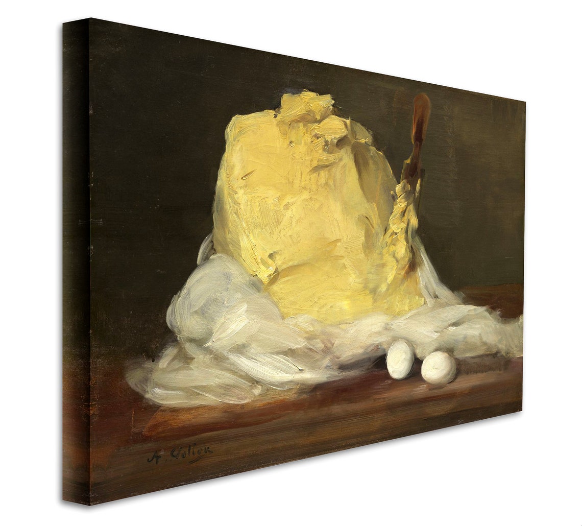 Antoine Vollon, Mound of Butter 1875 Hand Painted Museum Quality Rolled ...