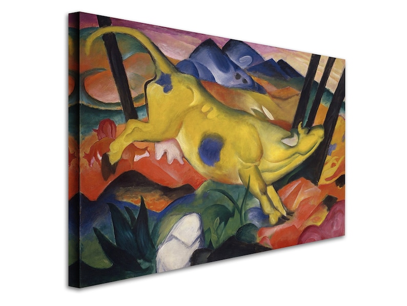 Franz Marc - Yellow Cow 1911 Museum Quality Rolled Oil Painting ...