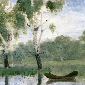 Edvard Munch Small Lake With Boat (1880) Museum Quality Rolled Oil ...