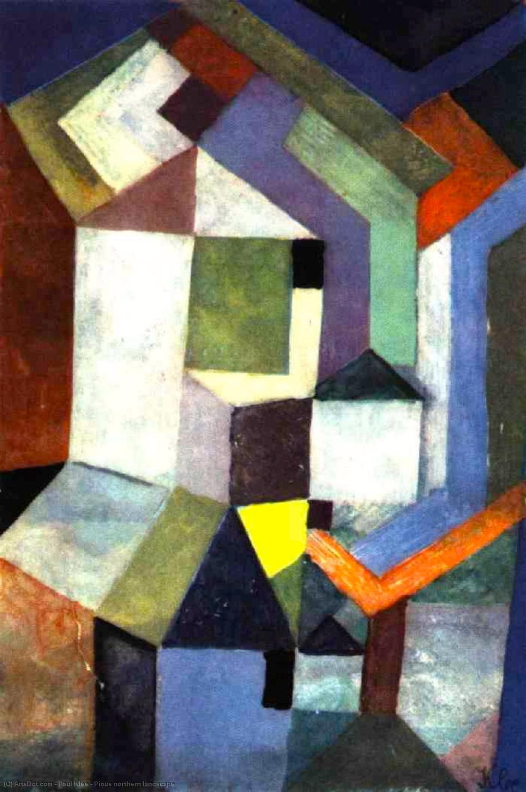 Paul Klee : Pious Northern Landscape (1917) Museum Quality Rolled Oil ...