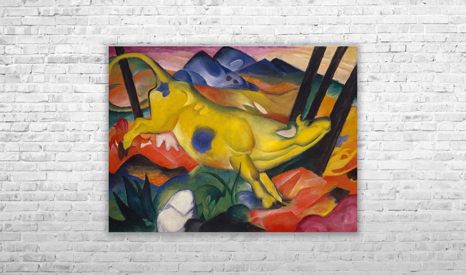 Franz Marc : Yellow Cow (1911) Museum Quality Rolled Oil Painting ...