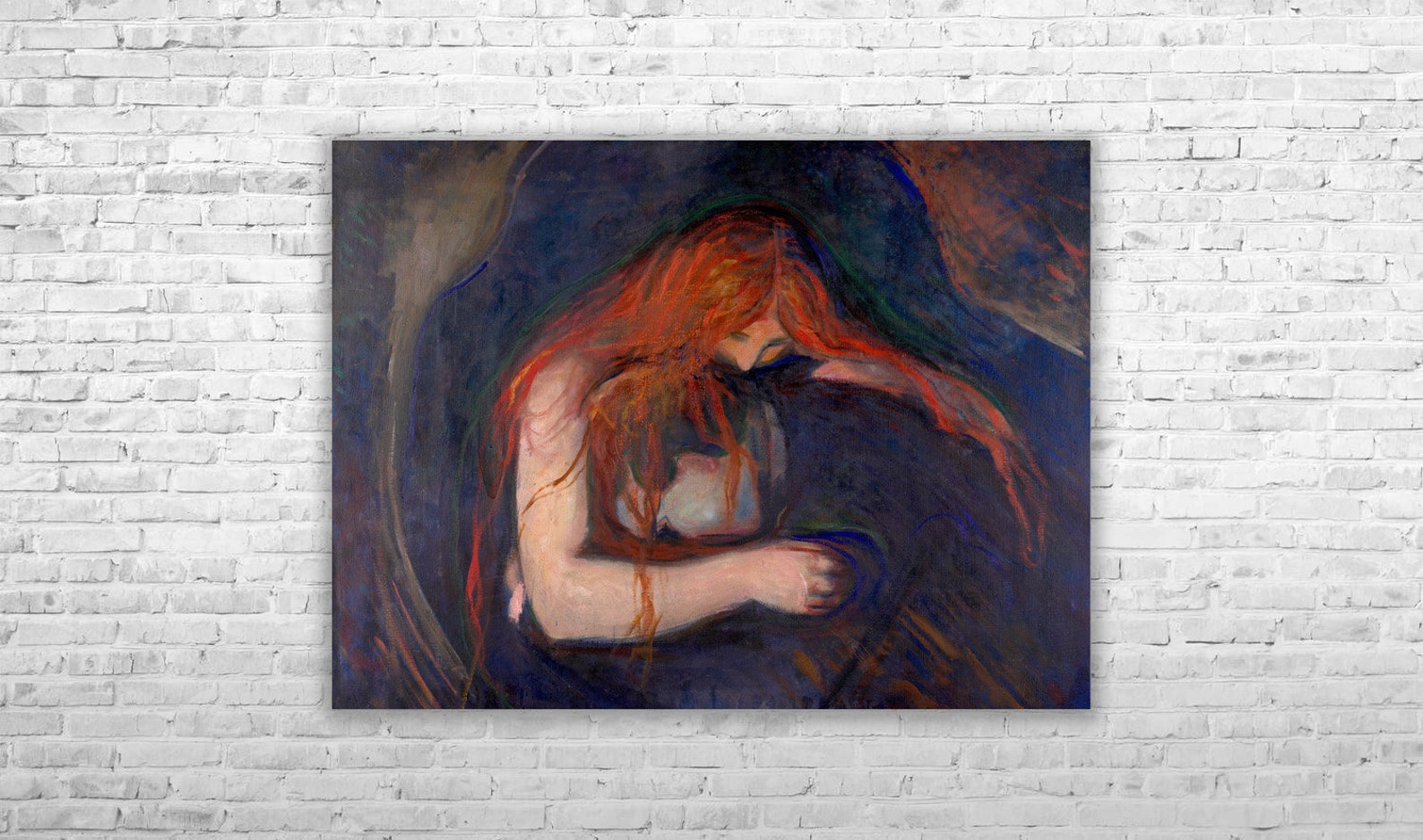 Edvard Munch Vampire 1893 Museum Quality Oil Painting | Etsy
