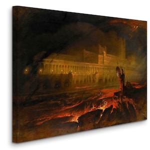 John Martin - Pandemonium (1841) Museum Quality Rolled Oil Painting ...