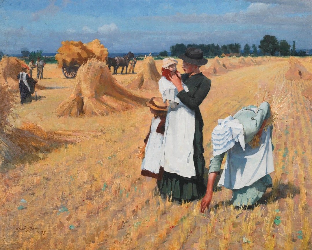 Alexander Mann the Gleaners 1889 Museum Quality Oil Painting ...