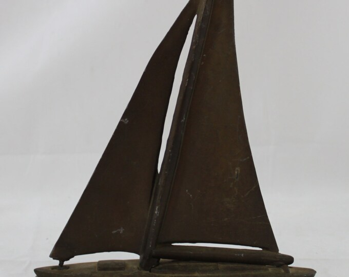 Vintage Bronze Heavy Sailboat Statue - Etsy