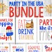 Fourth 4th of July Printable Bundle/ Fireworks/ Beer Wine/ Hamburger ...