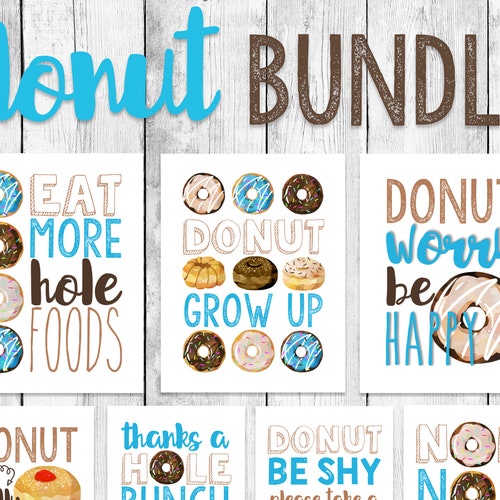 Donut Word Art Bundle/ Party Printable/ First Birthday - Etsy