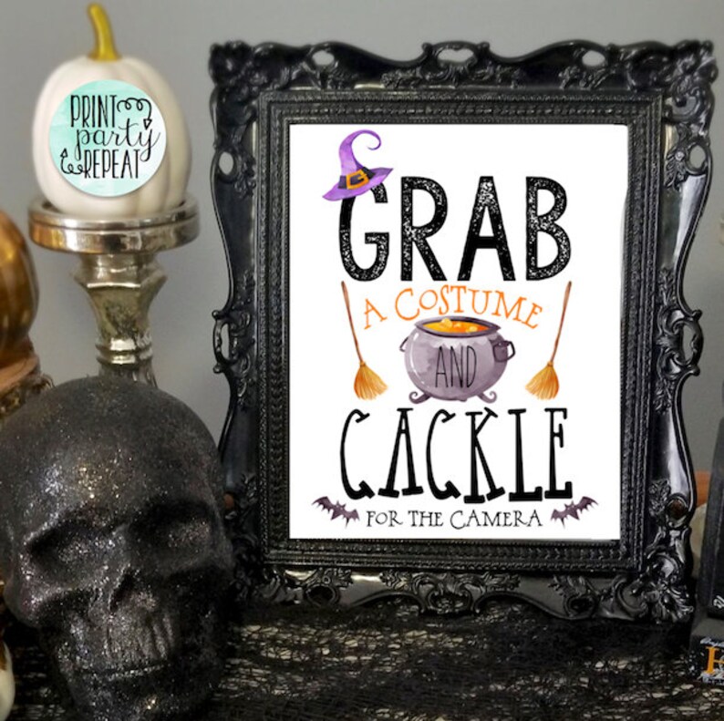 Grab a Costume and Cackle for the Camera Halloween Word Art/ | Etsy