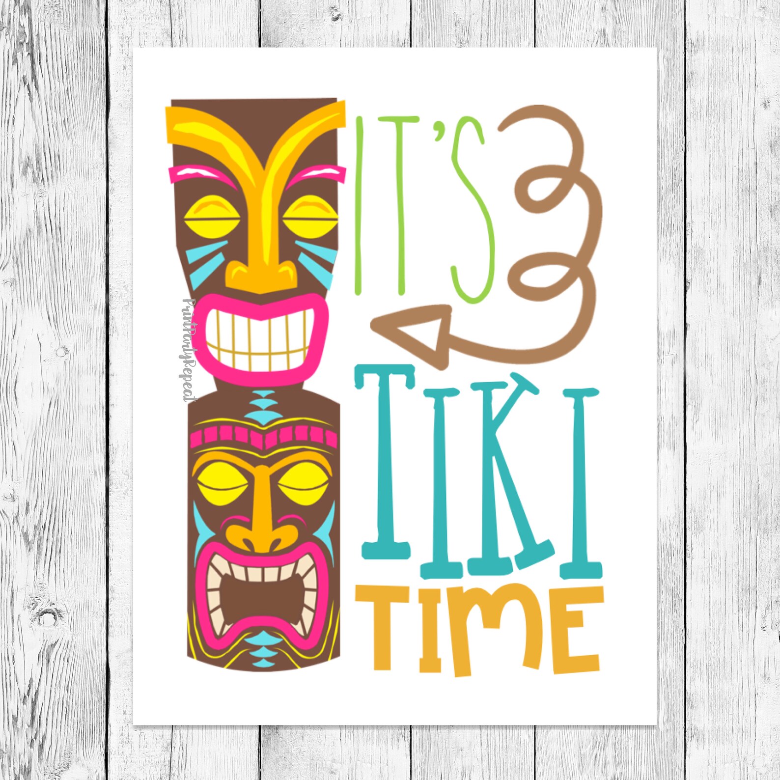 Tropical Tiki Word Art Bundle/ Pineapple Party Printable/ - Etsy