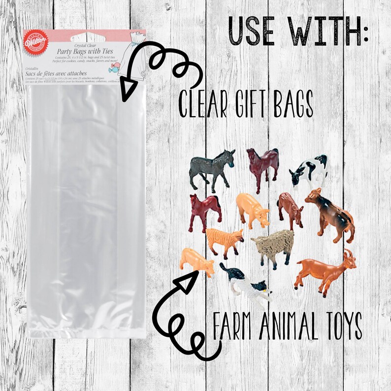 Farm Party Gift Labels/ Barnyard Animal Birthday Favor/ DIY Printable ...