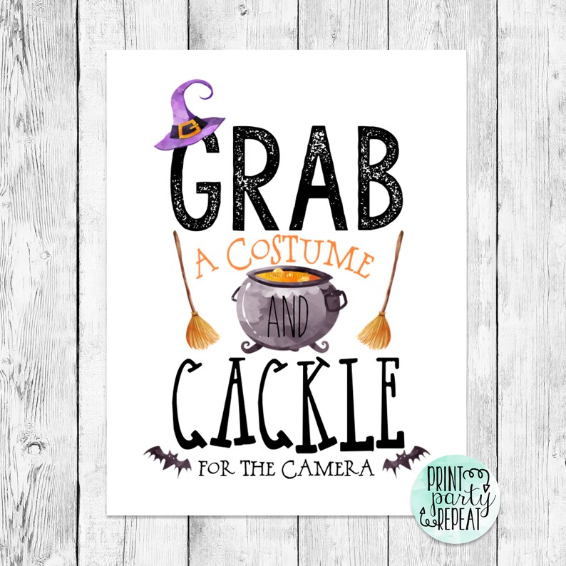 Grab a Costume and Cackle for the Camera Halloween Word Art/ | Etsy