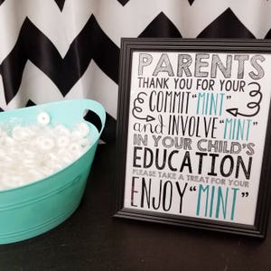 Back to School Night Mint Pun/ Parent Gift Word Art/ Teacher ...