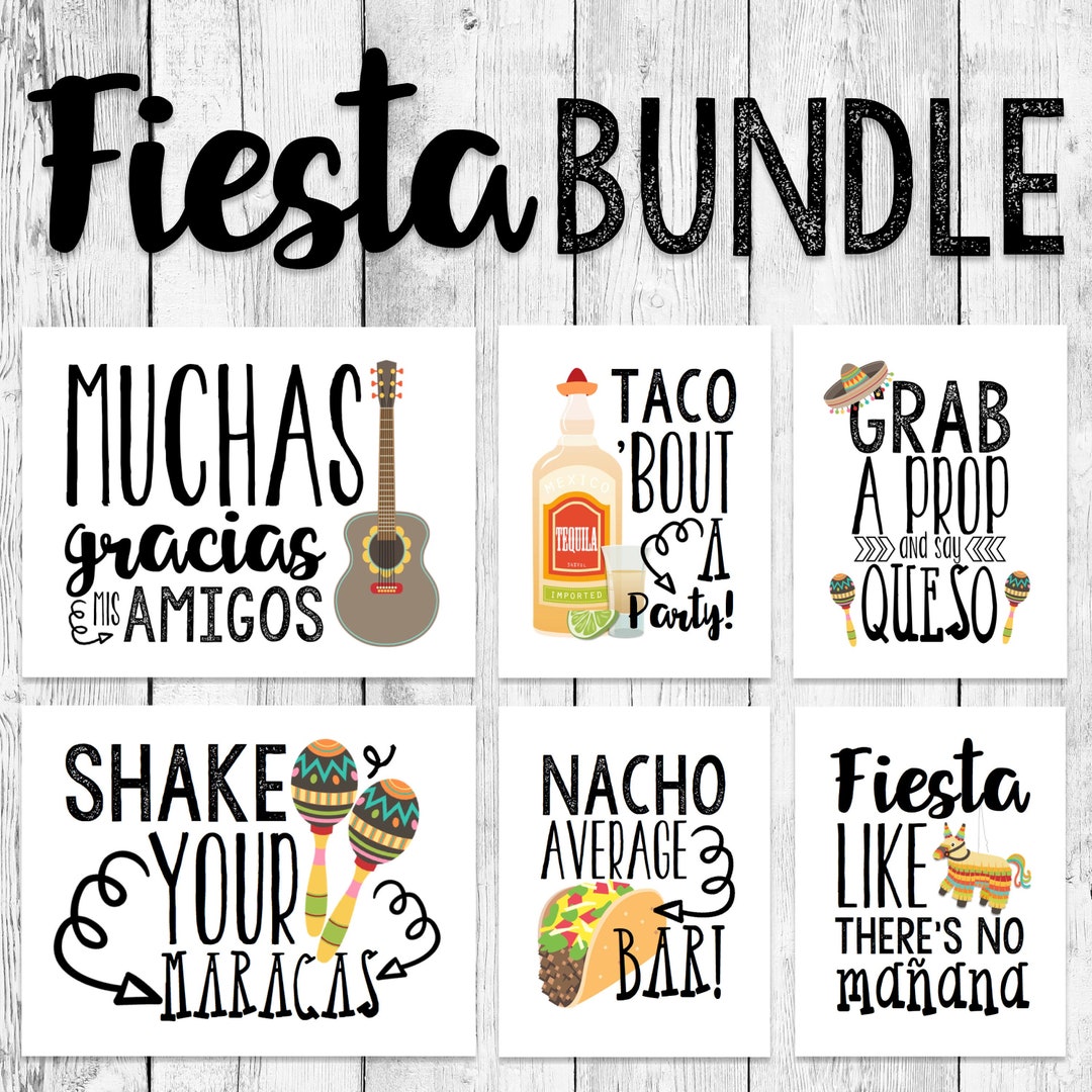 Fiesta Word Art Bundle/ Photo Booth Prop/ Birthday Party Printable ...