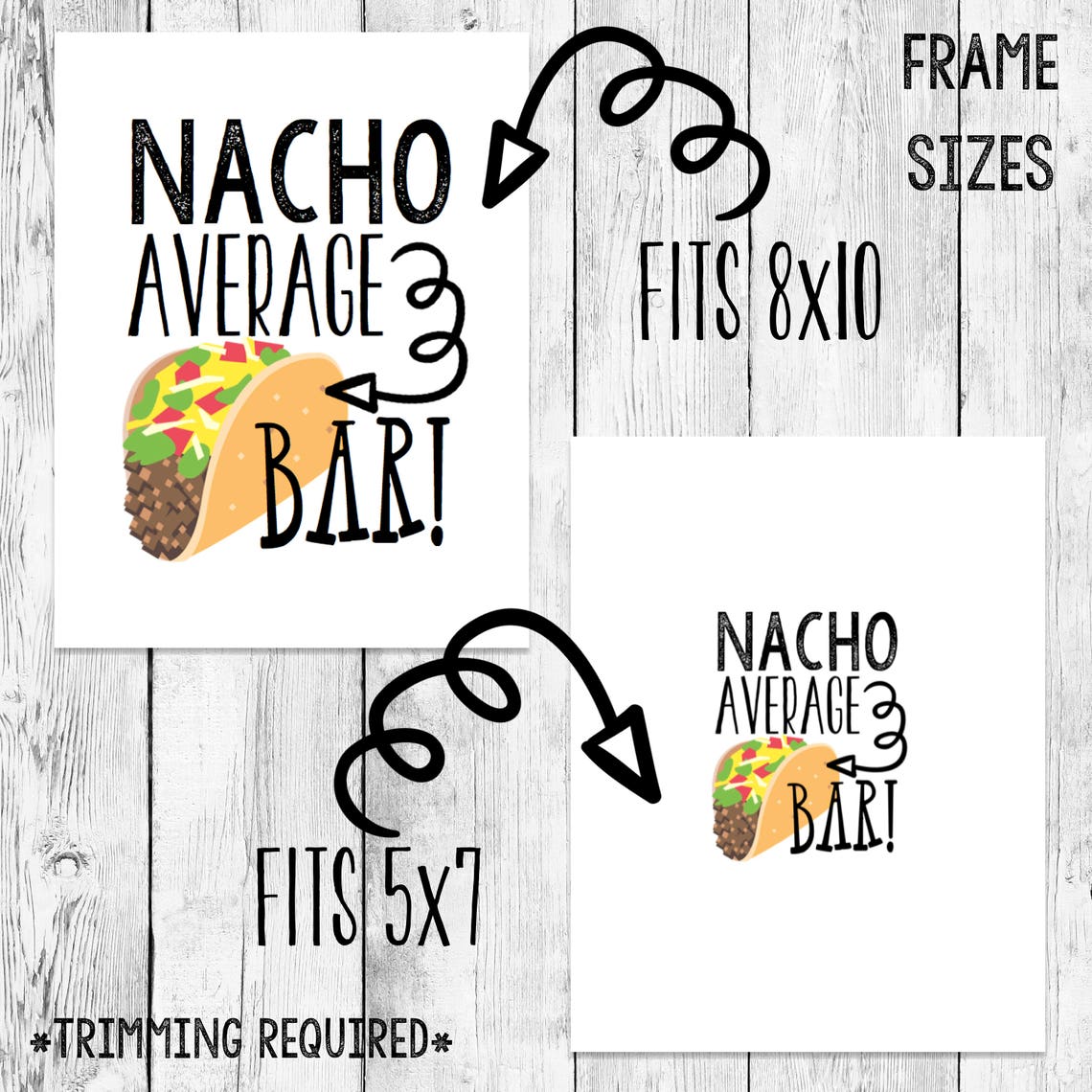 Nacho Average Taco Bar/ Birthday Party Word Art Printable/ - Etsy