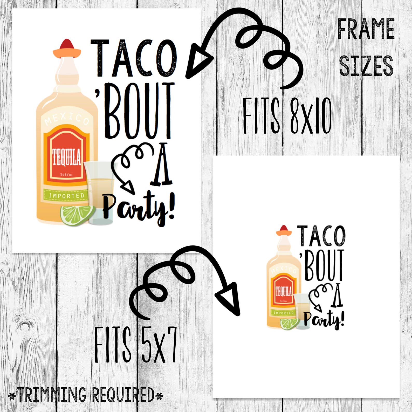 Taco Bout a Party/ Birthday Fiesta Word Art Printable/ Cinco | Etsy