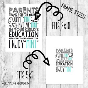 Back to School Night Mint Pun/ Parent Gift Word Art/ Teacher ...