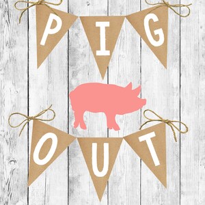 Farm Party PIG OUT Banner Printable/ Barnyard Animal Birthday Bunting ...