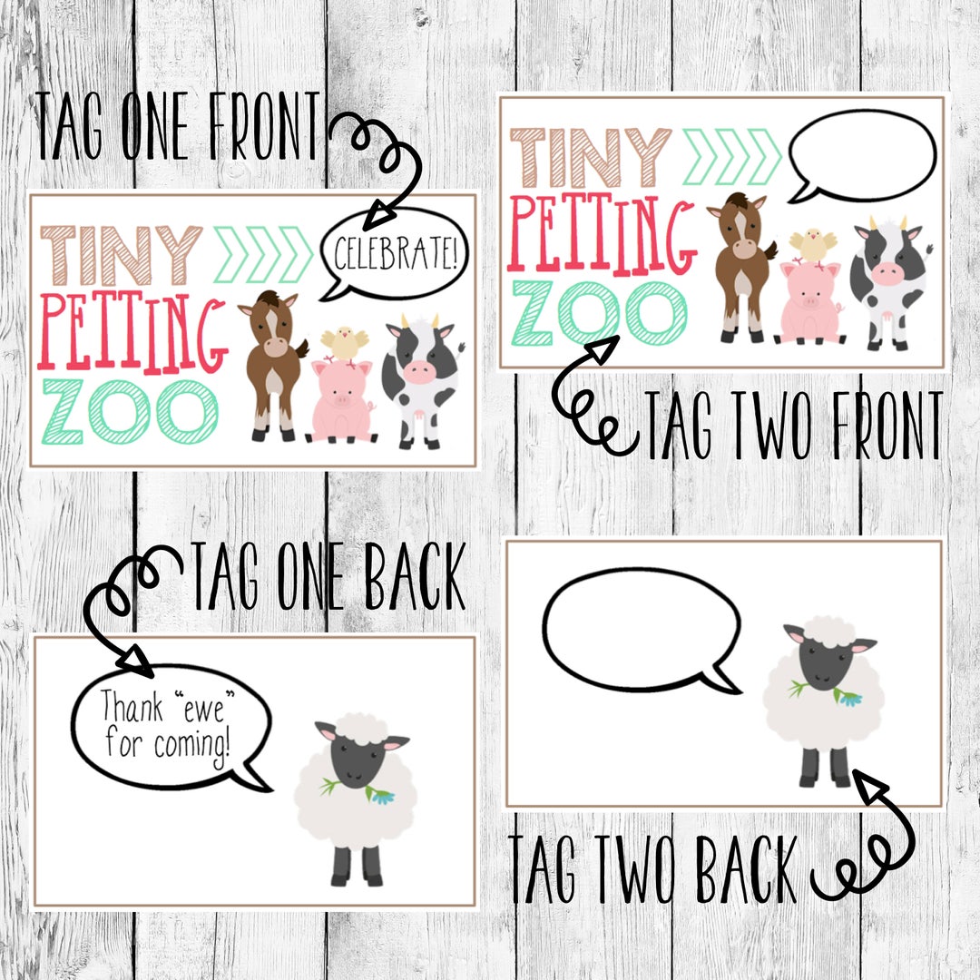 Farm Party Gift Labels/ Barnyard Animal Birthday Favor/ DIY Printable ...